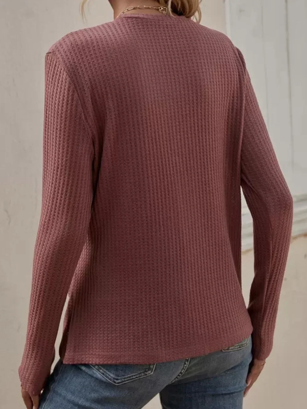 SHEIN | Tops | Shein Pink Dusty Rose Long Sleeve Sweater Large Knot ...